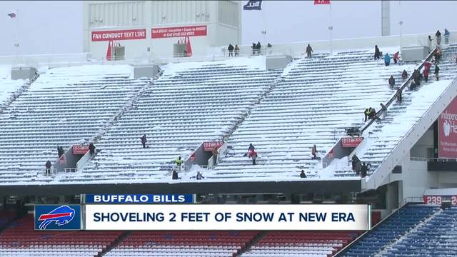 New Era Field Stadium snow cleanup - WKBW.com Buffalo, NY